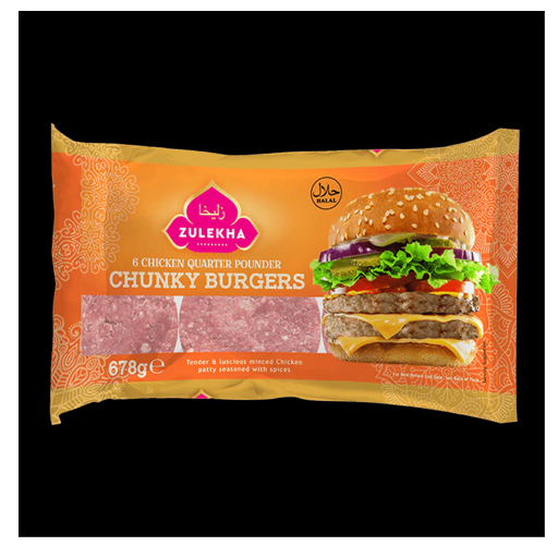 Zulekha Chicken Quarter Pounder Burgers – 678g – Eat Fresh Online
